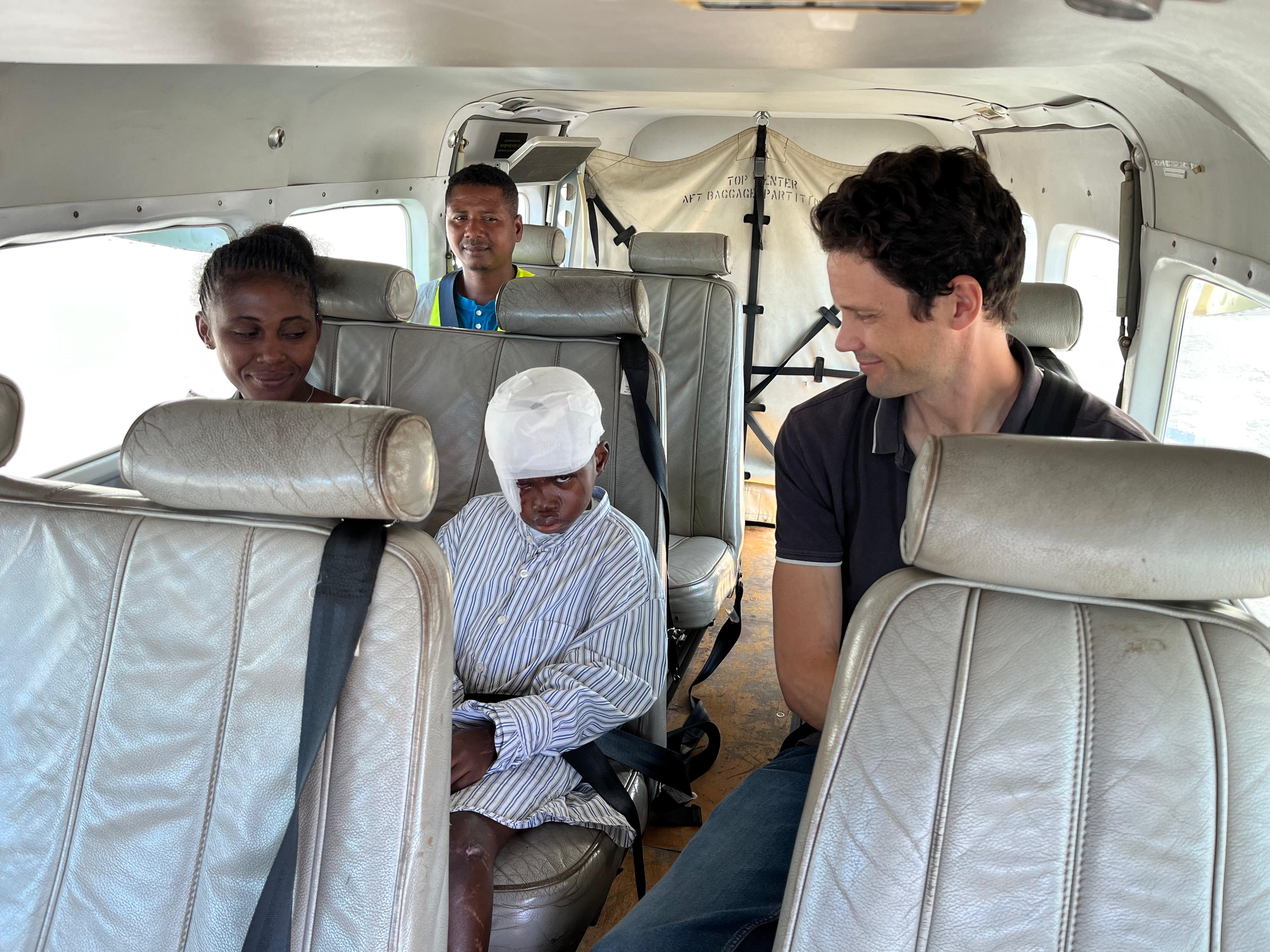 Flight brings hope for severely burnt boy | Madagascar